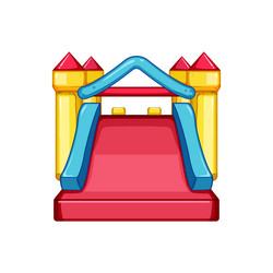 Playground inflatable castle cartoon Royalty Free Vector