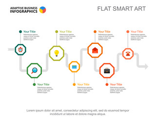 Seven management options slide template Royalty Free Vector