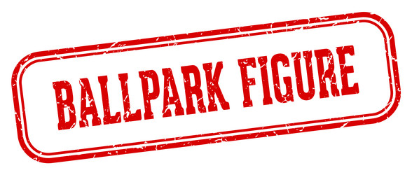 Ballpark figure stamp rectangular Royalty Free Vector Image