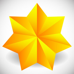 3d yellow stars with shadow Royalty Free Vector Image