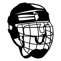 Ice hockey helmet on fire high contrast Royalty Free Vector