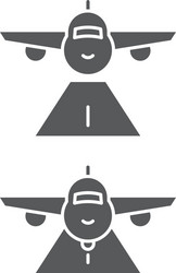 Plane landing and takeoff icon symbol isolated Vector Image