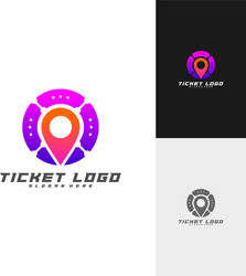 Ticket center logo template design creative Vector Image