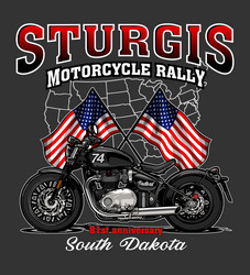 Black motorcycle side view template Royalty Free Vector