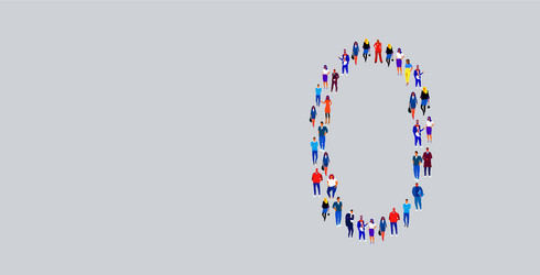 Large group of people in number 0 zero form Vector Image