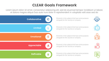 Clear goals framework infographic template banner Vector Image