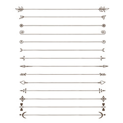 Rectangular doodle line art frames set Royalty Free Vector