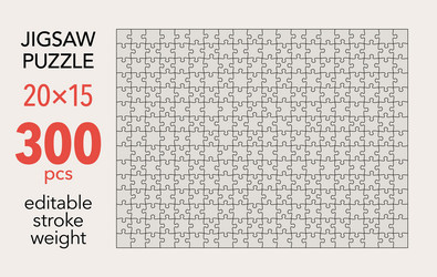 Empty jigsaw puzzle grid template 5x4 shapes 20 Vector Image