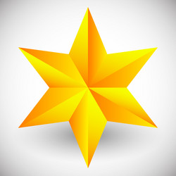 3d yellow stars with shadow Royalty Free Vector Image