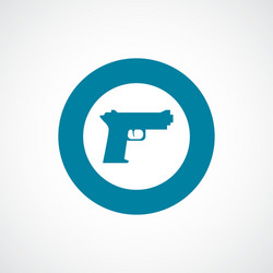 Gun bold blue border circle icon Royalty Free Vector Image