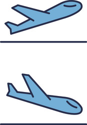 Plane landing and takeoff icon symbol isolated Vector Image