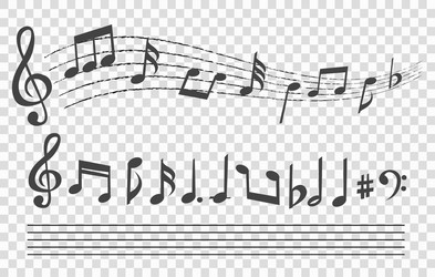 Music notes wave abstract swirl musical note Vector Image