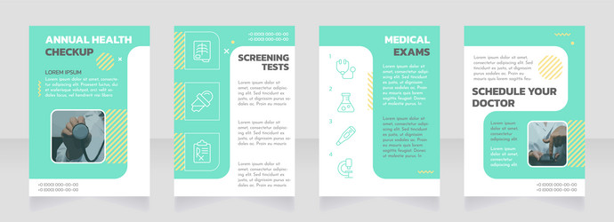 Annual health screening trifold brochure template Vector Image