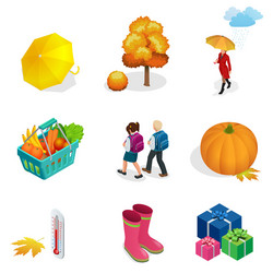 Autumn objects theme set 1 Royalty Free Vector Image