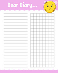 Lined sheet template handwriting paper for diary Vector Image