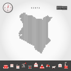 Kenya editable outline map Royalty Free Vector Image