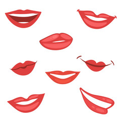 Female lips set on sweet passion lip design Vector Image