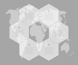 Transparent diagram infographic process on 6 steps