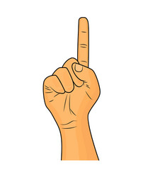 Hand pointer finger up cartoon symbol icon design Vector Image