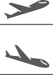 Plane landing and takeoff icon symbol isolated Vector Image