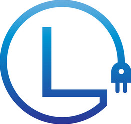 Power cable forming letter r logo Royalty Free Vector Image