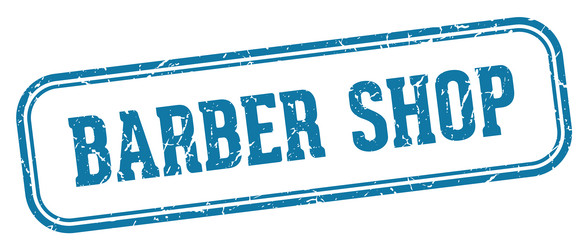 Barber shop stamp rectangular Royalty Free Vector Image