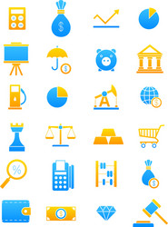 Colorful economy icons set Royalty Free Vector Image