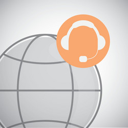 Call center design global communication flat Vector Image