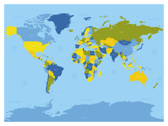 World map detailed political with lables Vector Image