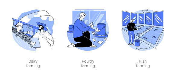 Fish farming isolated cartoon Royalty Free Vector Image