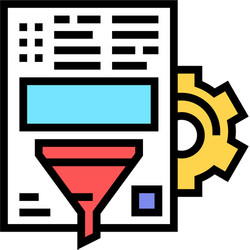 Document filter information color icon Royalty Free Vector
