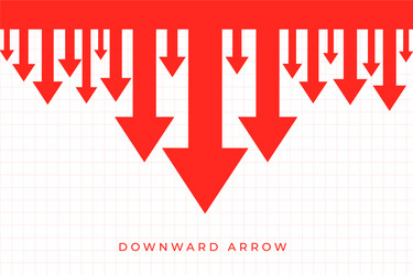 Red downfall arrow showing downward trend Vector Image