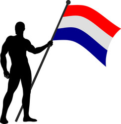 Netherlands flag waving man Royalty Free Vector Image