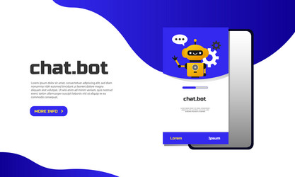 Modern landing page template of chatbot concept Vector Image