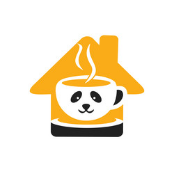 Panda coffee logo design template Royalty Free Vector Image