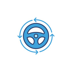 Isolated abstract blue color wheel logo icon car Vector Image