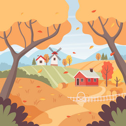 Autumn in the country Royalty Free Vector Image