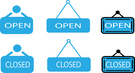 Open and closed icon on white background Vector Image