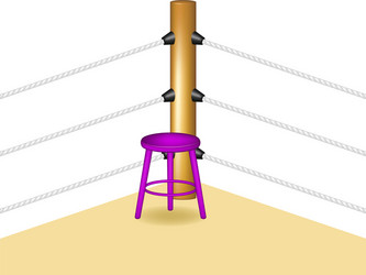 Boxing corner with green wooden stool Royalty Free Vector