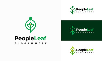 Healthy people logo designs concept leaf Vector Image