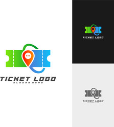 Ticket center logo template design creative Vector Image