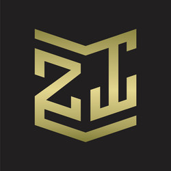 Zt logo monogram with ribbon style outline design Vector Image