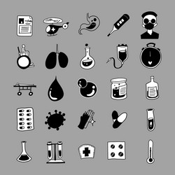Health doodle icons set drawing sketch hand drawn Vector Image