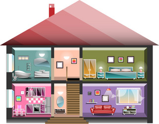 House in a cut isolated on white background Vector Image