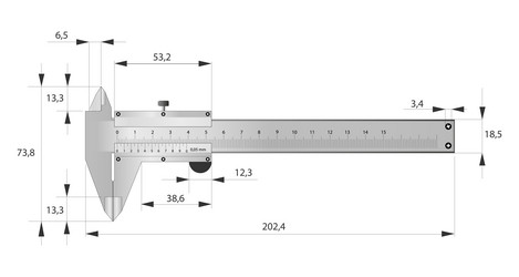 Realistic vernier caliper Royalty Free Vector Image