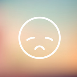 Sad face thin line icon Royalty Free Vector Image