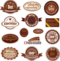 Set of chocolate badges and labels Royalty Free Vector Image
