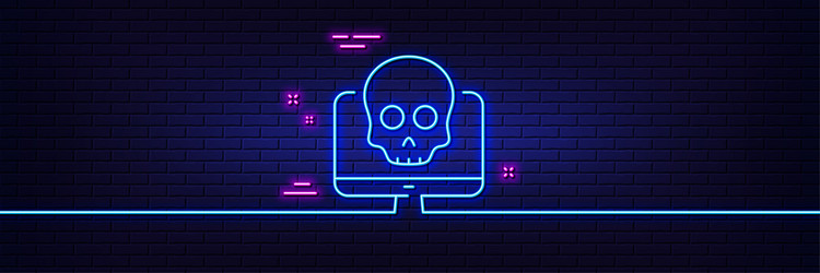 Cyber attack line icon ransomware threat sign Vector Image