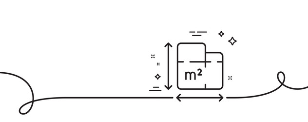 Floor plan line icon room dimension sign Vector Image