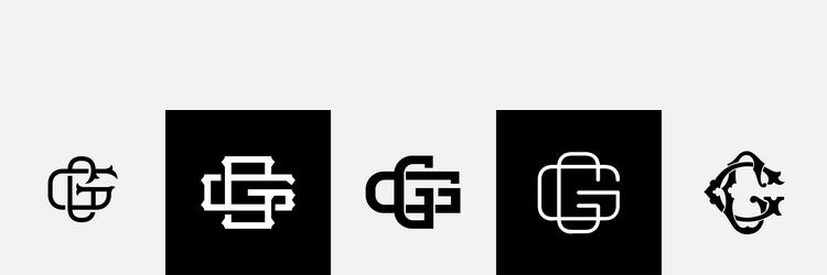 Luxury initial letters gg logo design Royalty Free Vector